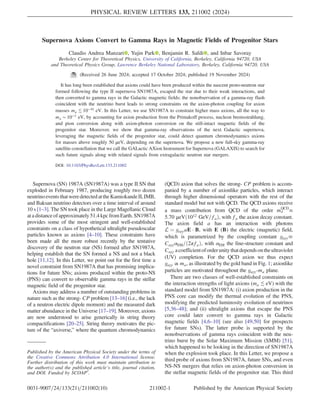 Supernova Axions Convert to Gamma Rays in Magnetic Fields of Progenitor Stars | PDF