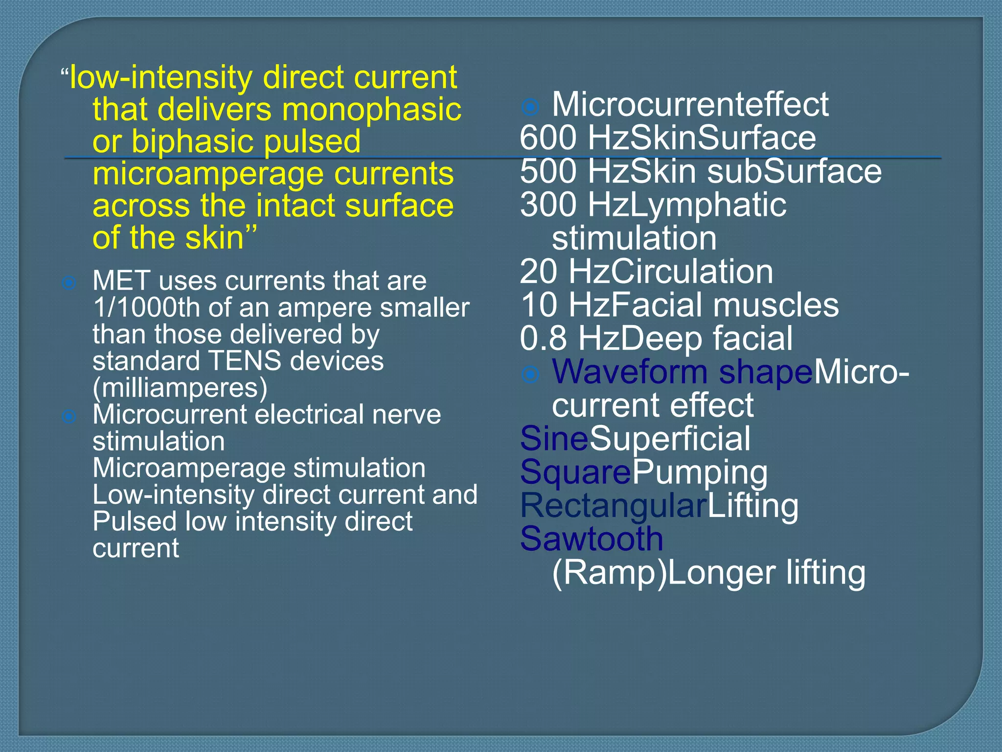 Physiotherapeutic uses of currents | PPTX