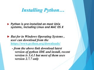Phython Programming Language | PPT