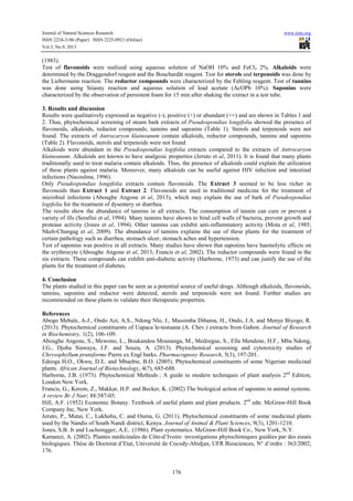 Phytochemical analyses of aqueous extracts of two medicinal plants from ...
