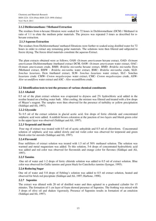 Phytochemical analysis of the selected five plant extracts | PDF | Herbs and Supplements ...