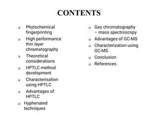 phyto chemical finger printing in phytochemistry | PDF