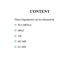 phyto chemical finger printing in phytochemistry | PDF