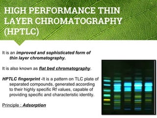 Phytochemical fingerprinting by hptlc and gc ms | PPTX