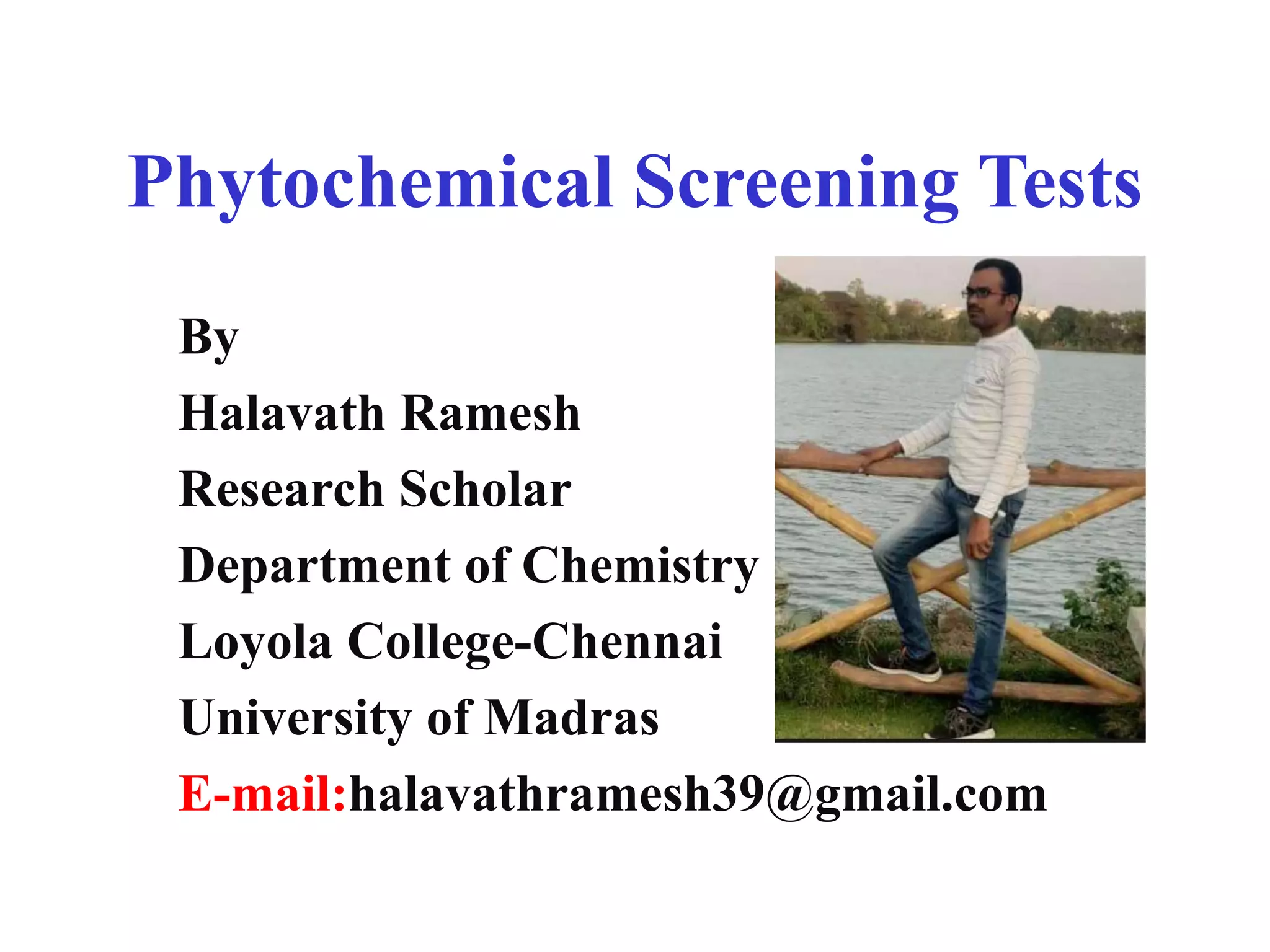 Phytochemical screening tests | PPTX