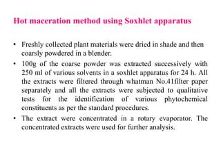Phytochemical screening tests | PPTX