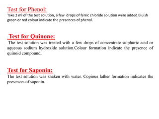 Phytochemical screening tests | PPTX
