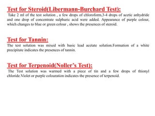 Phytochemical screening tests | PPTX