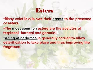 Phytochemistry essential oils esters, oxides and peroxides | PPT