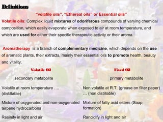 Phytochemistry essential oils intro | PPT