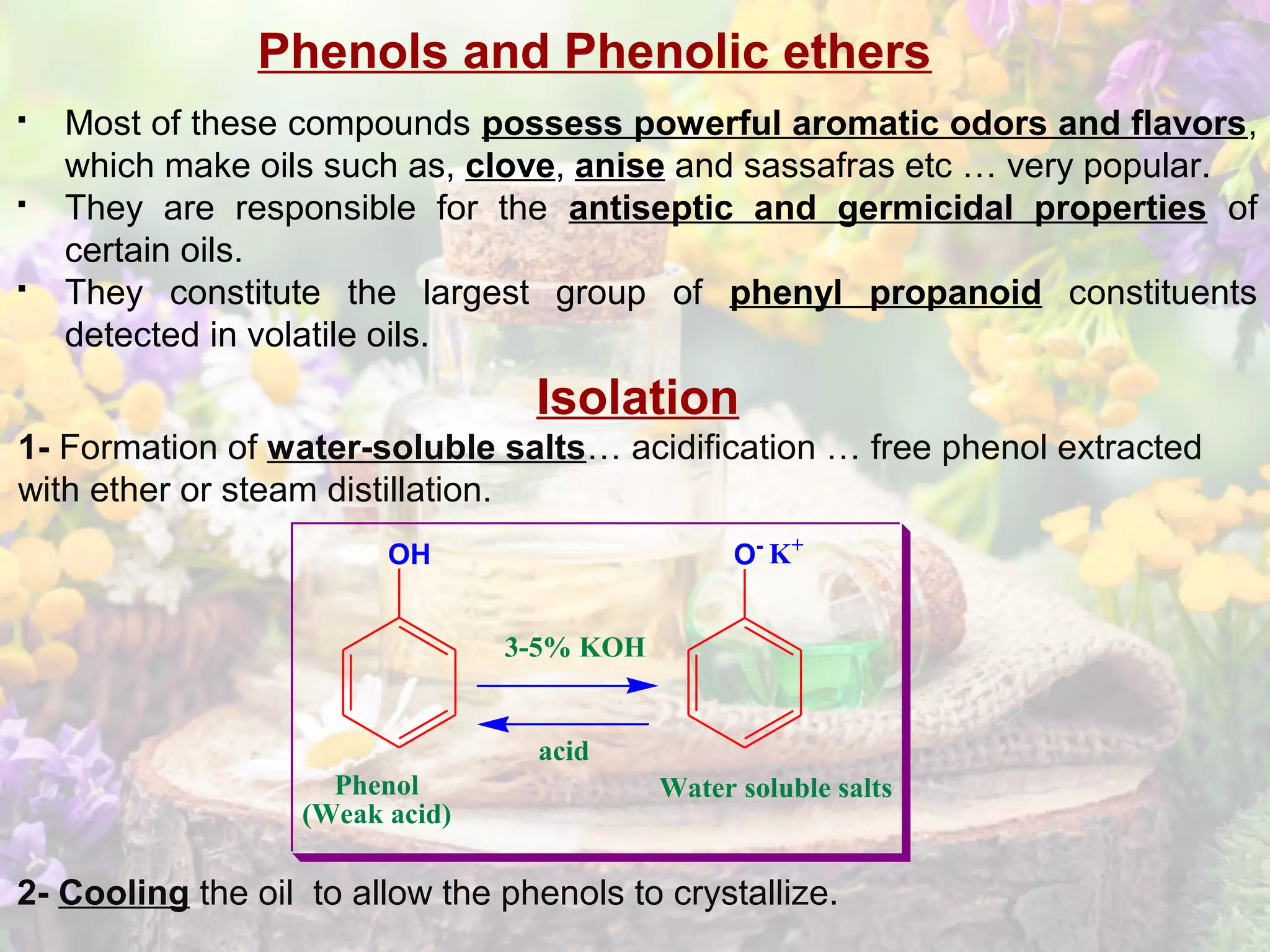 Phytochemistry essential oils phenols and phenolic ethers | PPT