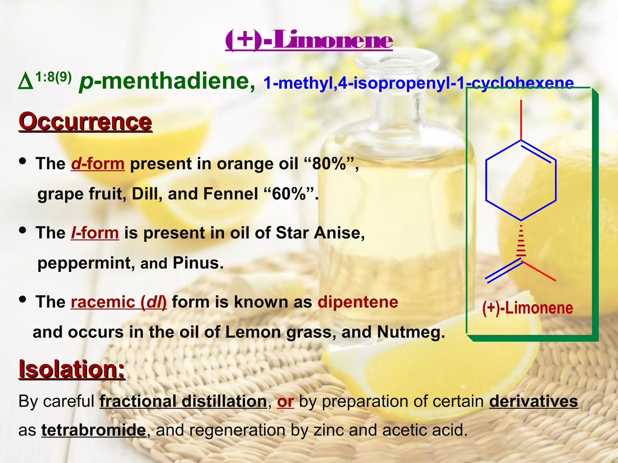 Phytochemistry essential oils terpene hydrocarbons | PPT