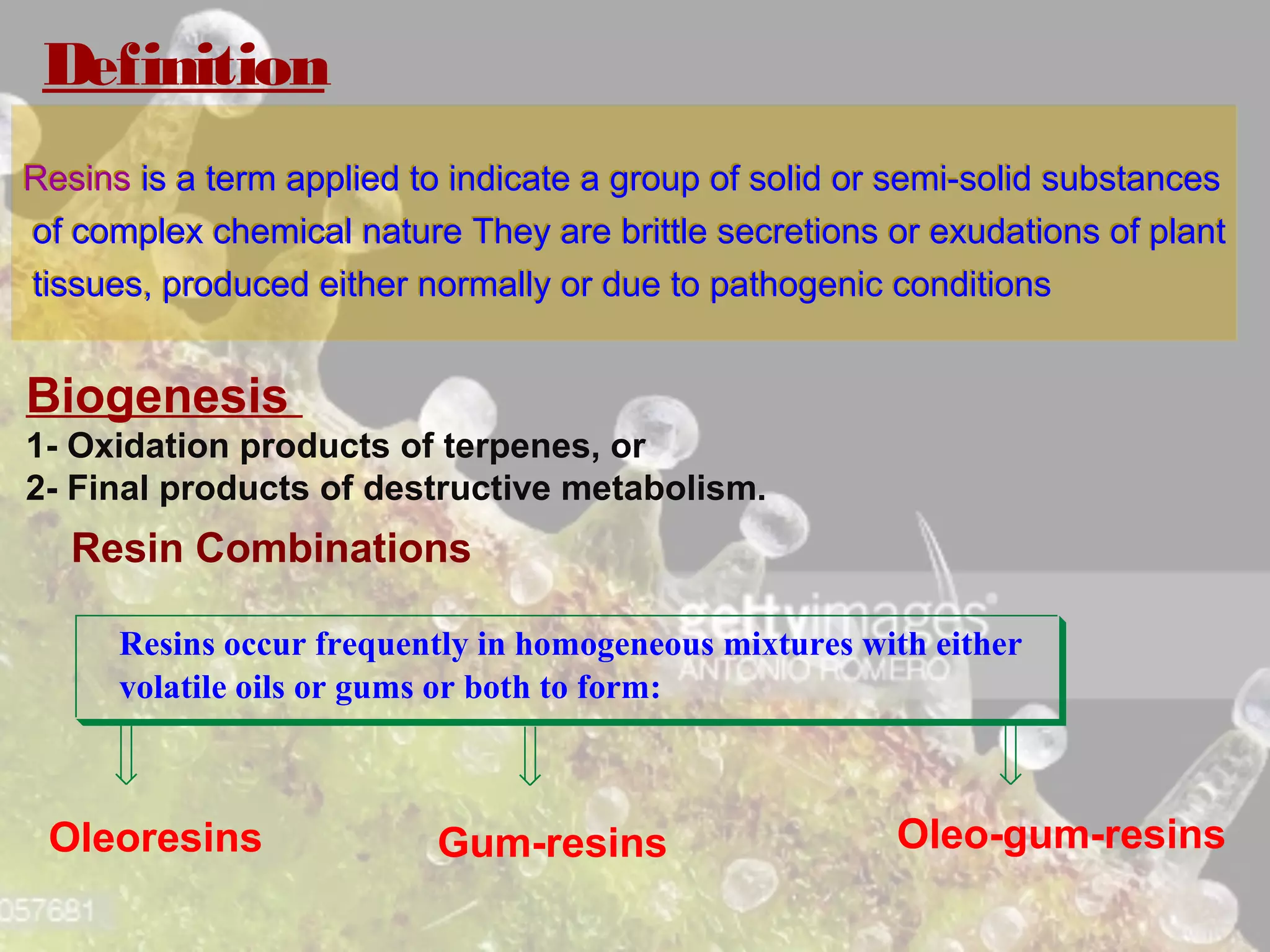 Phytochemistry resins and resin combinations | PPT