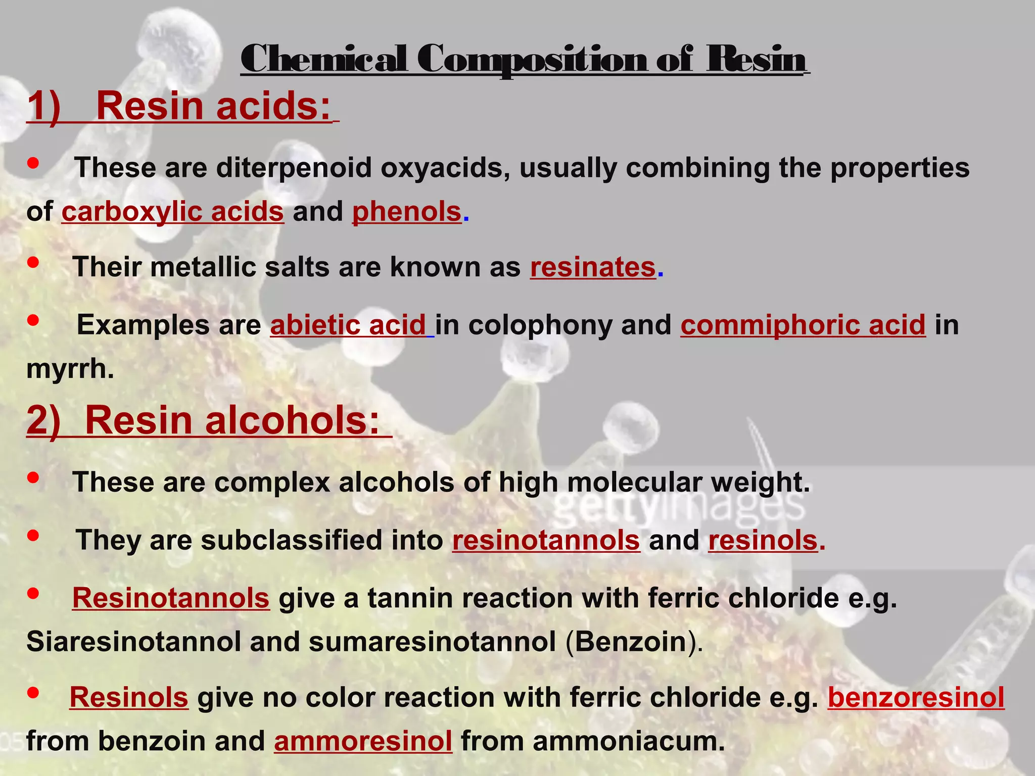 Phytochemistry resins and resin combinations | PPT