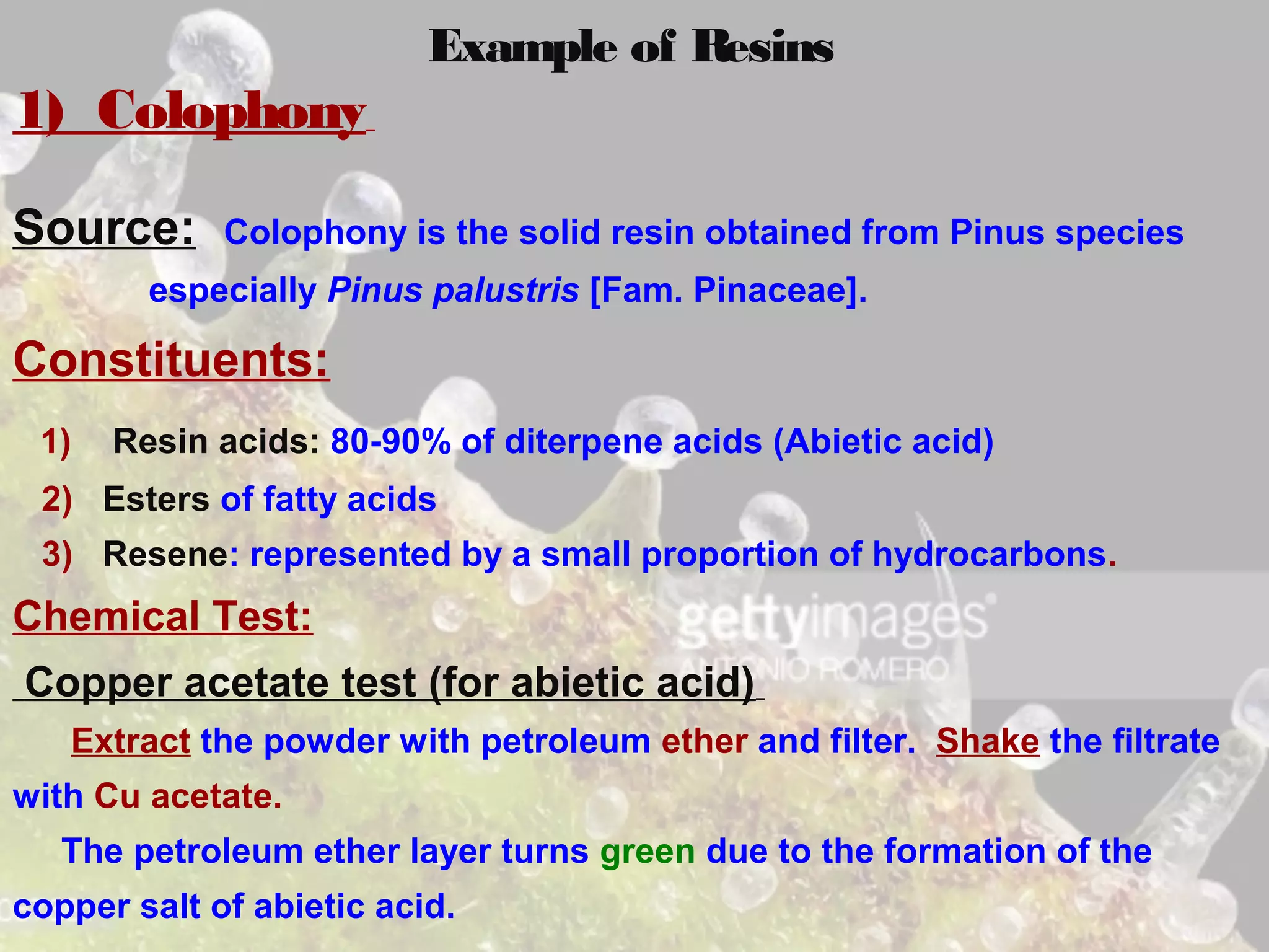 Phytochemistry resins and resin combinations | PPT