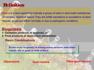 Phytochemistry resins and resin combinations | PPT