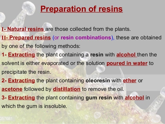 Phytochemistry resins and resin combinations