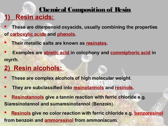 Phytochemistry resins and resin combinations