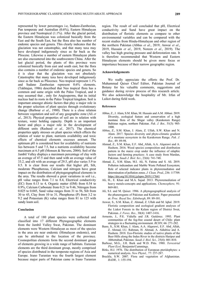 Phytogeographic classification using multivariate approach | PDF