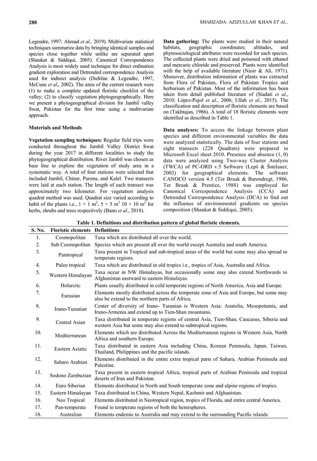 Phytogeographic classification using multivariate approach | PDF