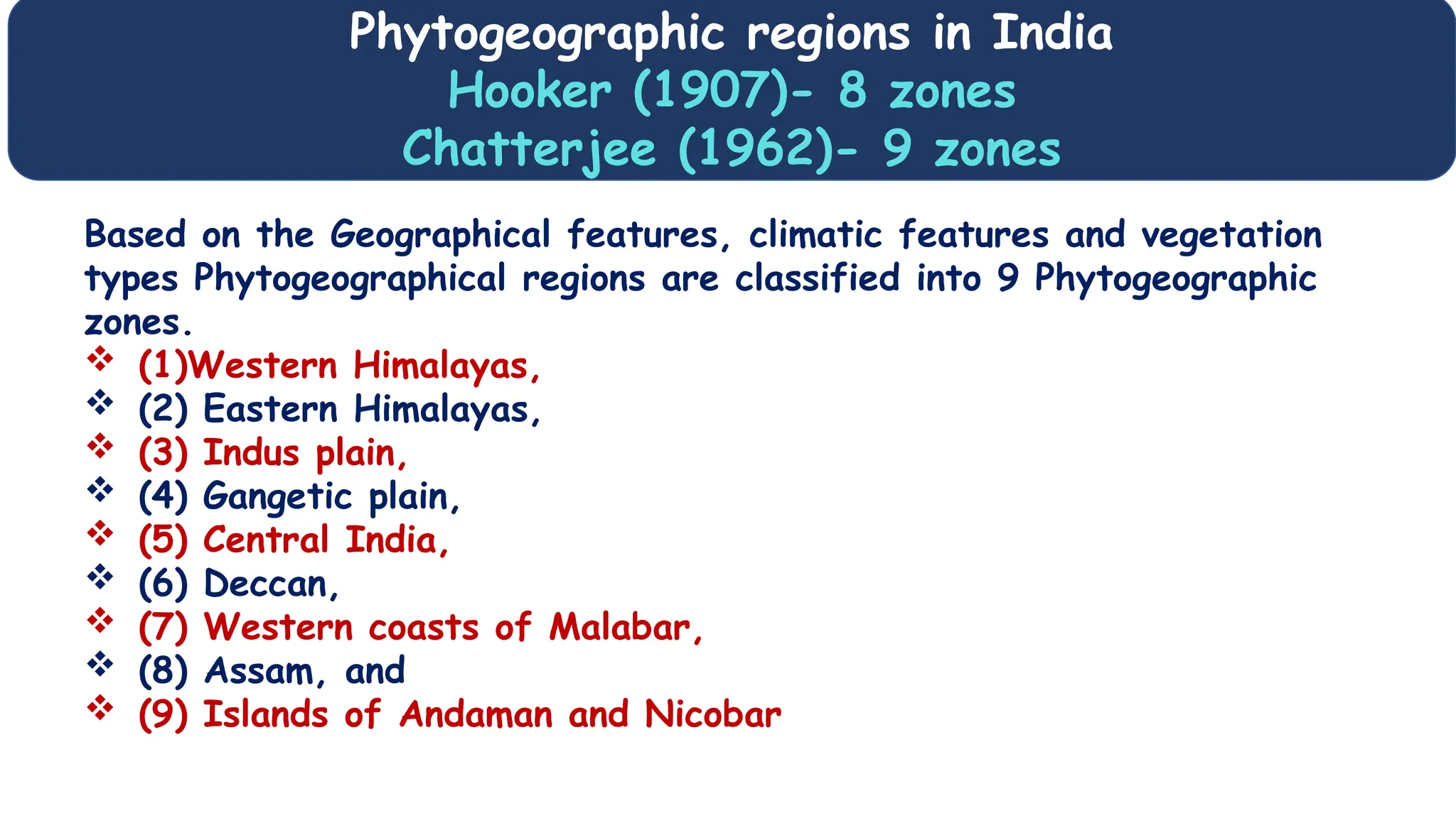 Phytogeographic regions of India. Or Floristic Zones of India pptx | PPTX