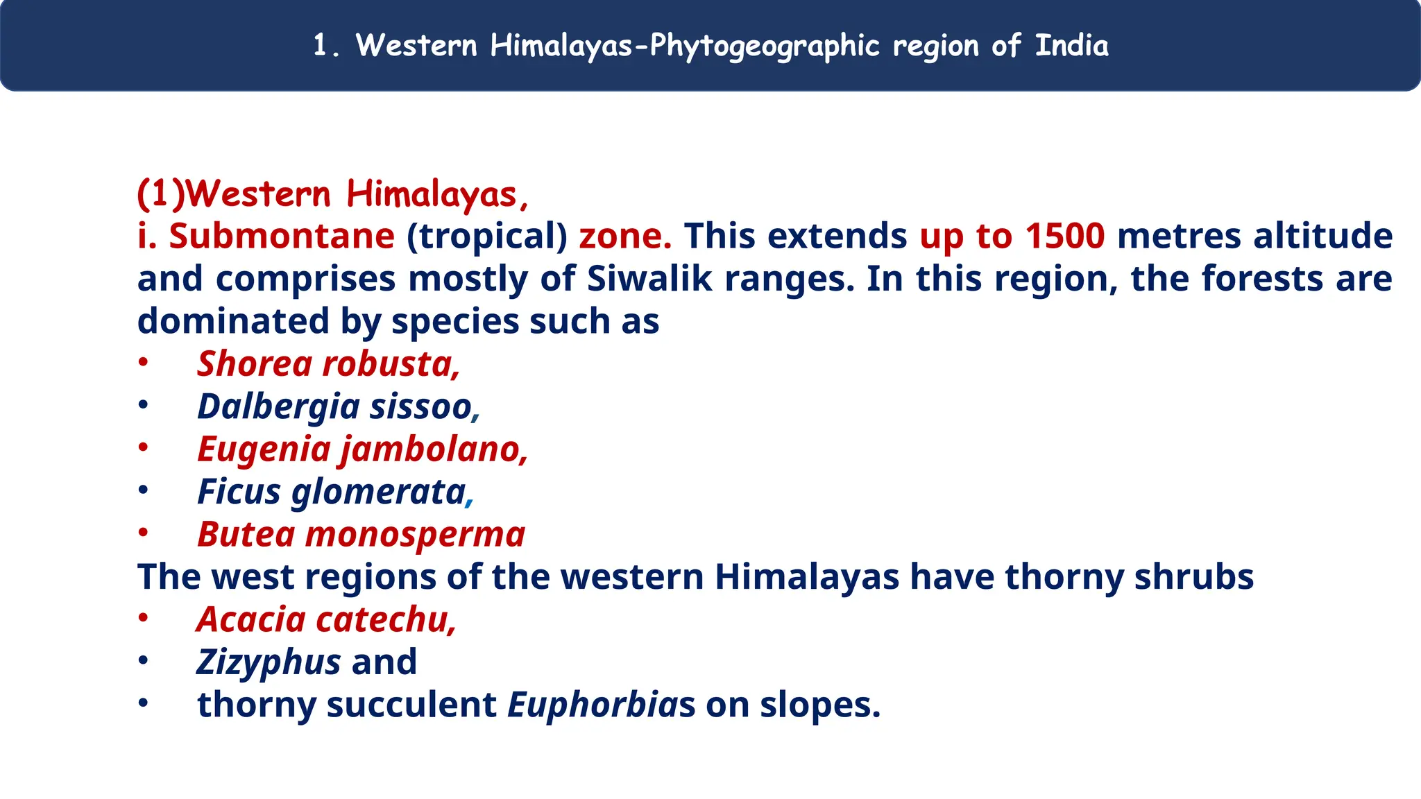 Phytogeographic regions of India. Or Floristic Zones of India pptx | PPTX