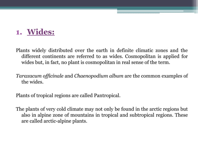 Phytogeography, climate, vegetation and botanical zones | PPTX