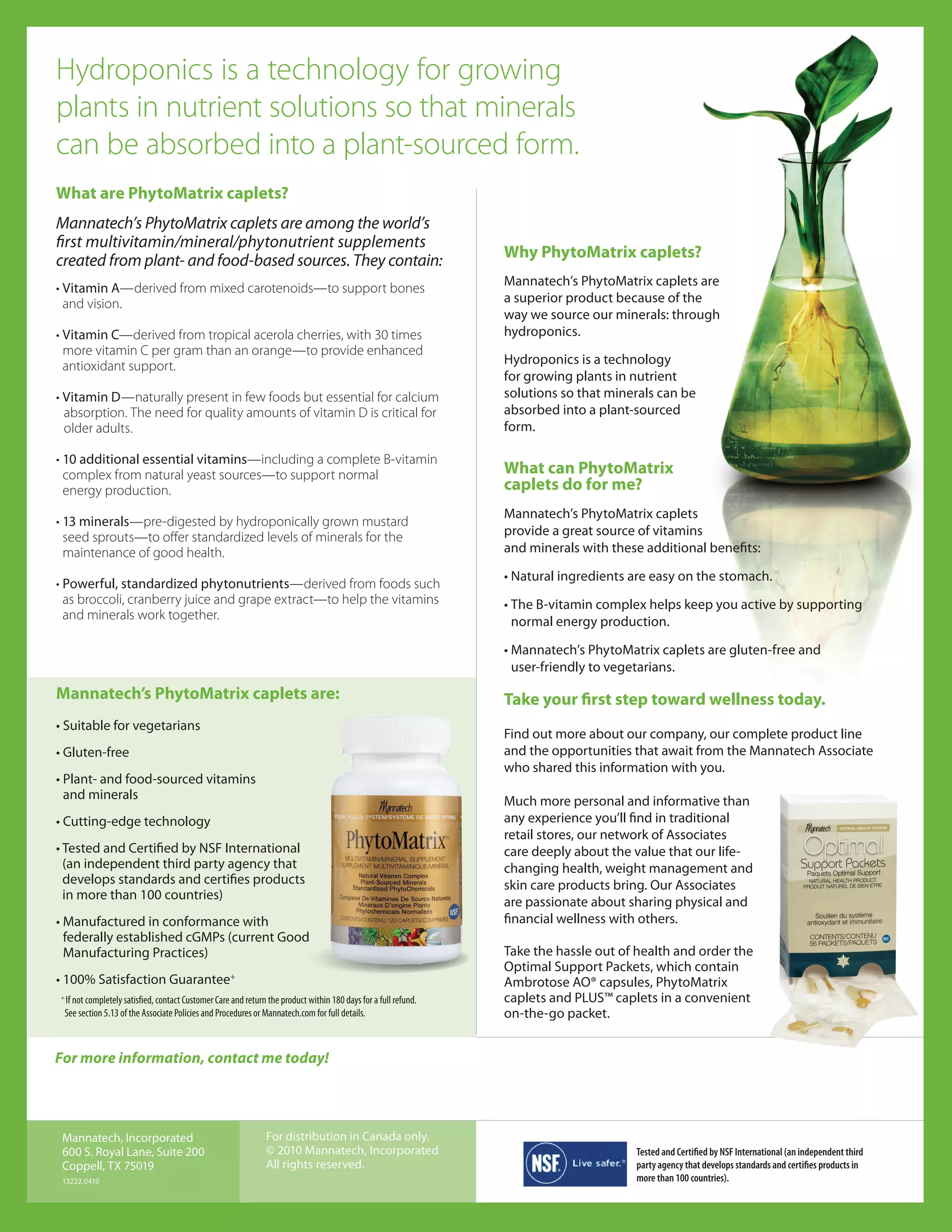 PhytoMatrix tear sheet | PDF