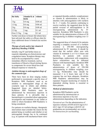 Phytomenadione Injection BP Taj Pharma SmPC (Paediatric) | PDF