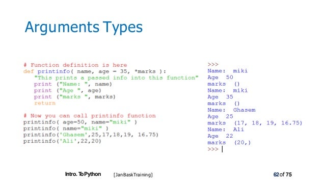 Introduction about Python by JanBask Training