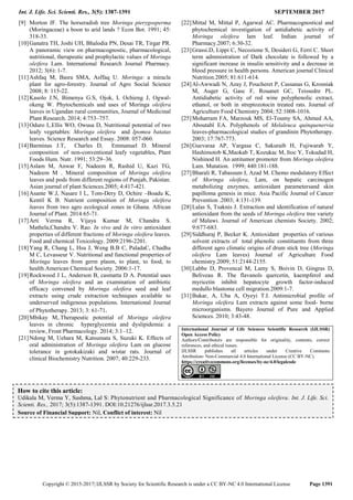 Phytonutrient and Pharmacological Significance of Moringa oleifera | PDF