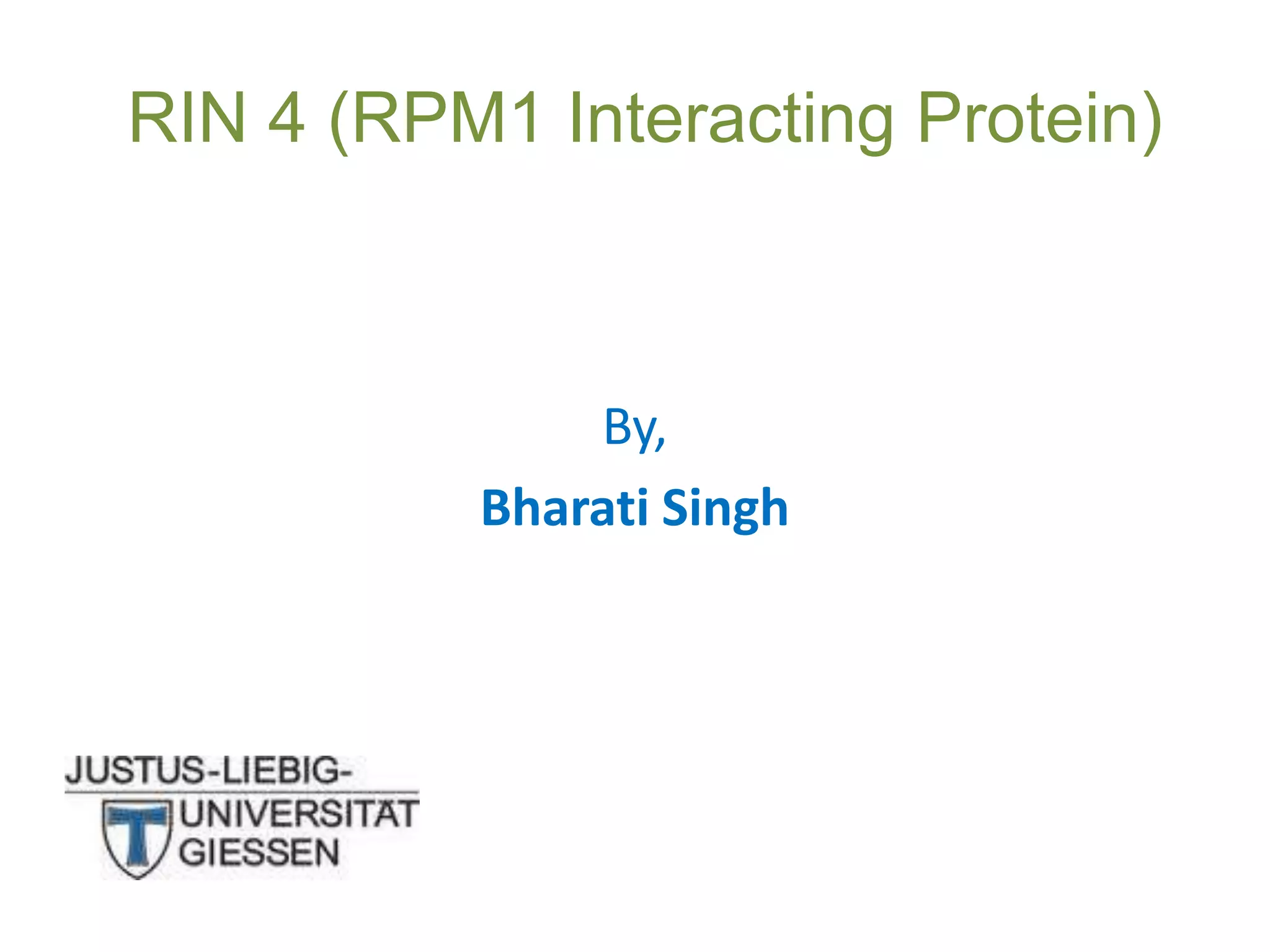 RIN 4 (RPM1 Interacting Protein) | PPTX