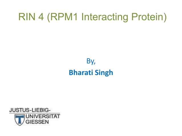 RIN 4 (RPM1 Interacting Protein) | PPTX