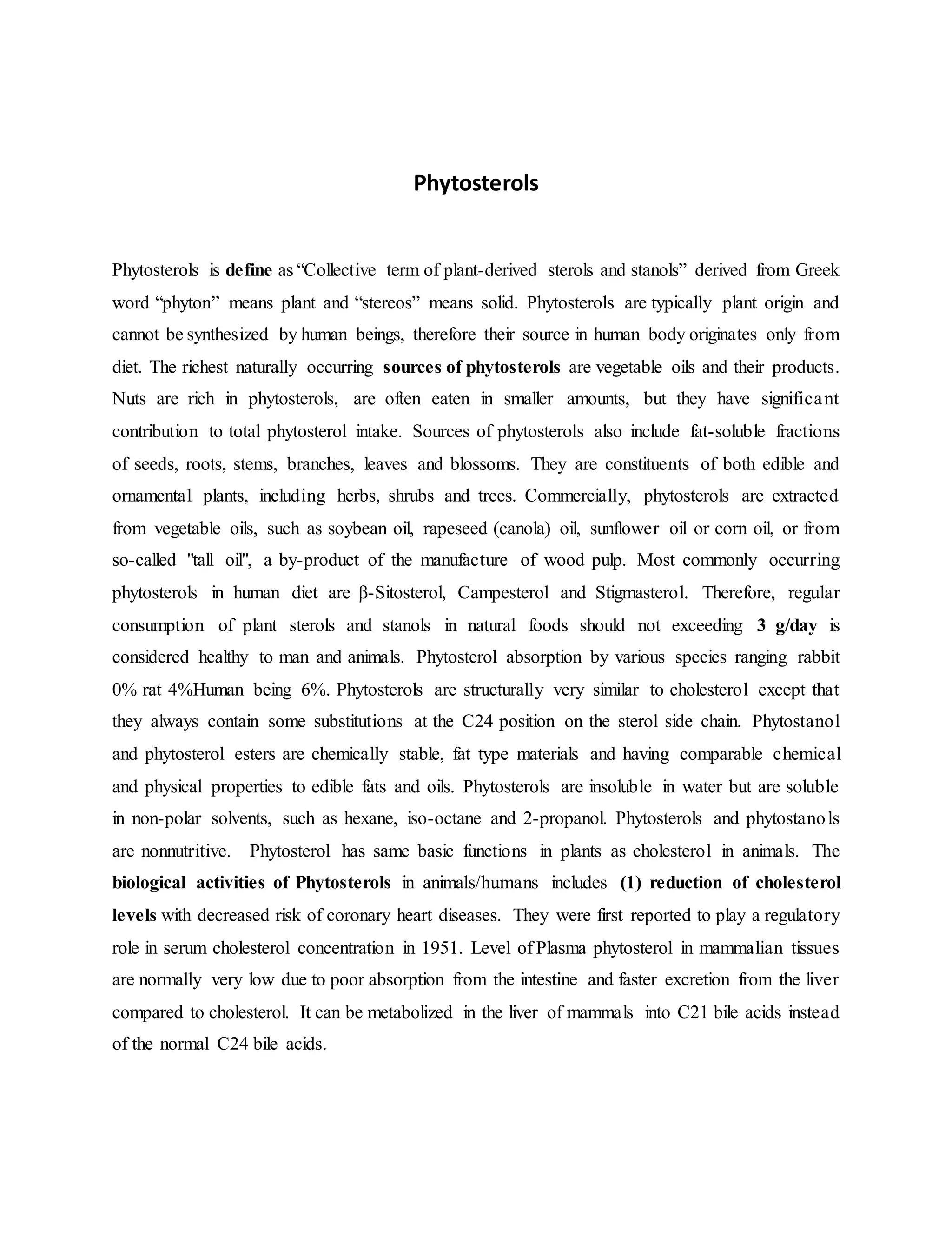 Phytosterols | DOCX