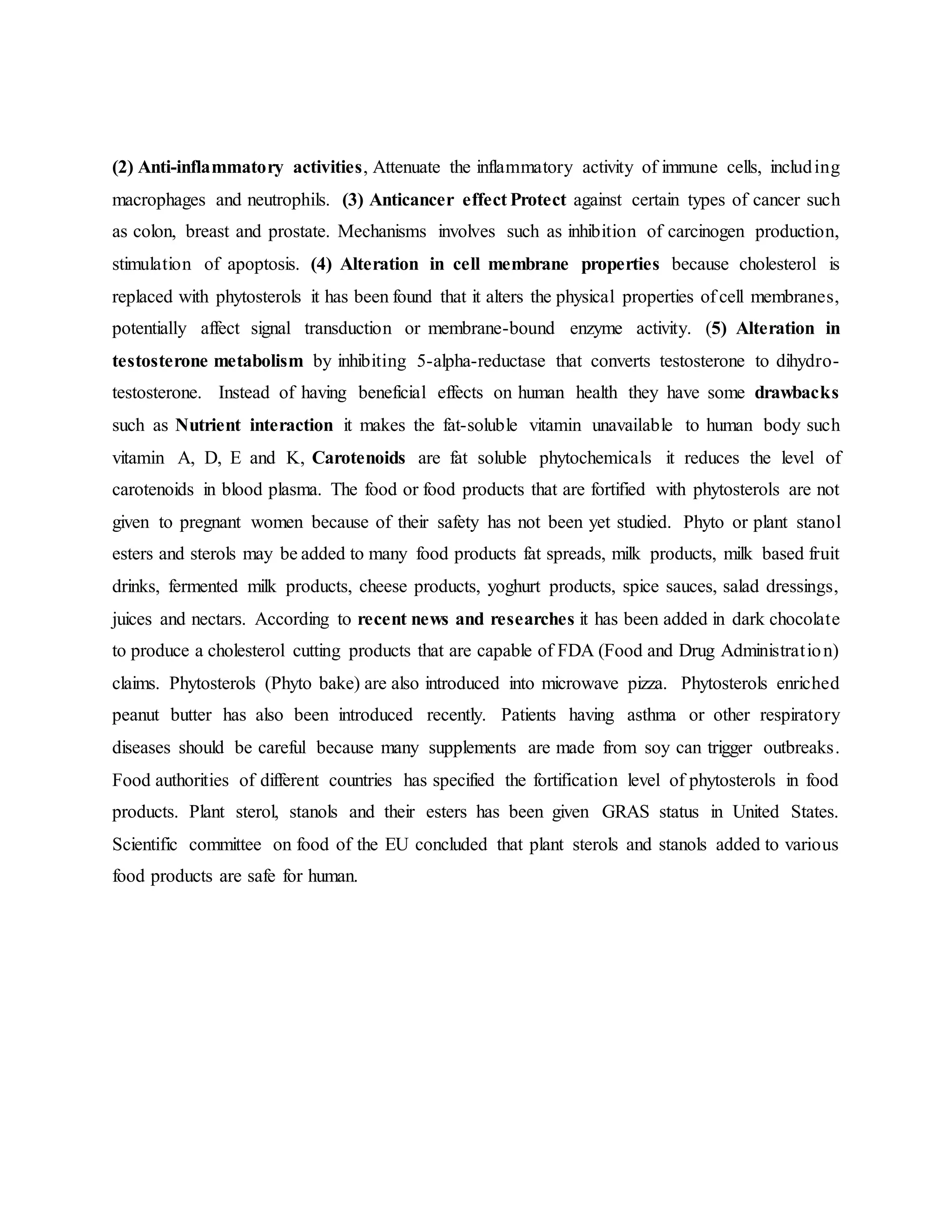 Phytosterols | DOCX