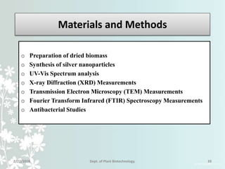 Phytosynthesis metal nanoparticle | PPTX