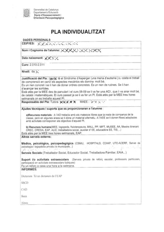 Pla Individualitzat | PDF
