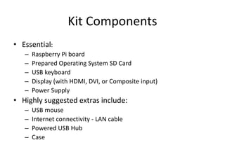 Raspberry pi | PPTX | Operating Systems | Computer Software and Applications