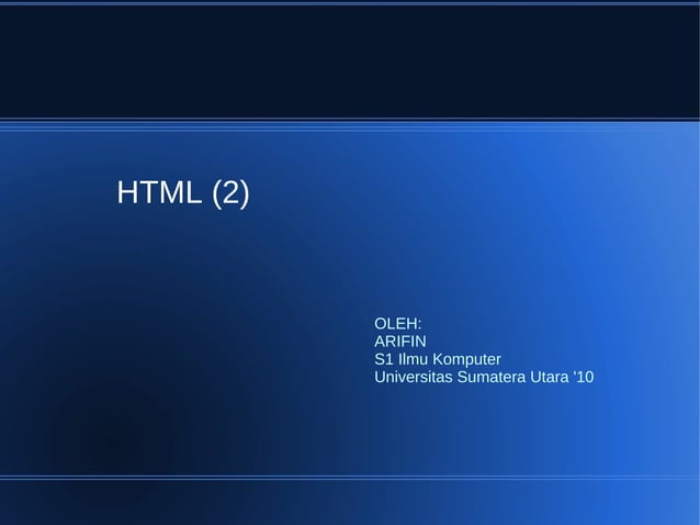 Pemrograman Internet - HTML (2) | PDF
