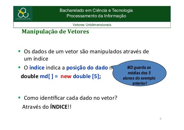 Aula 11 - Vetores unidimensionais - parte 2