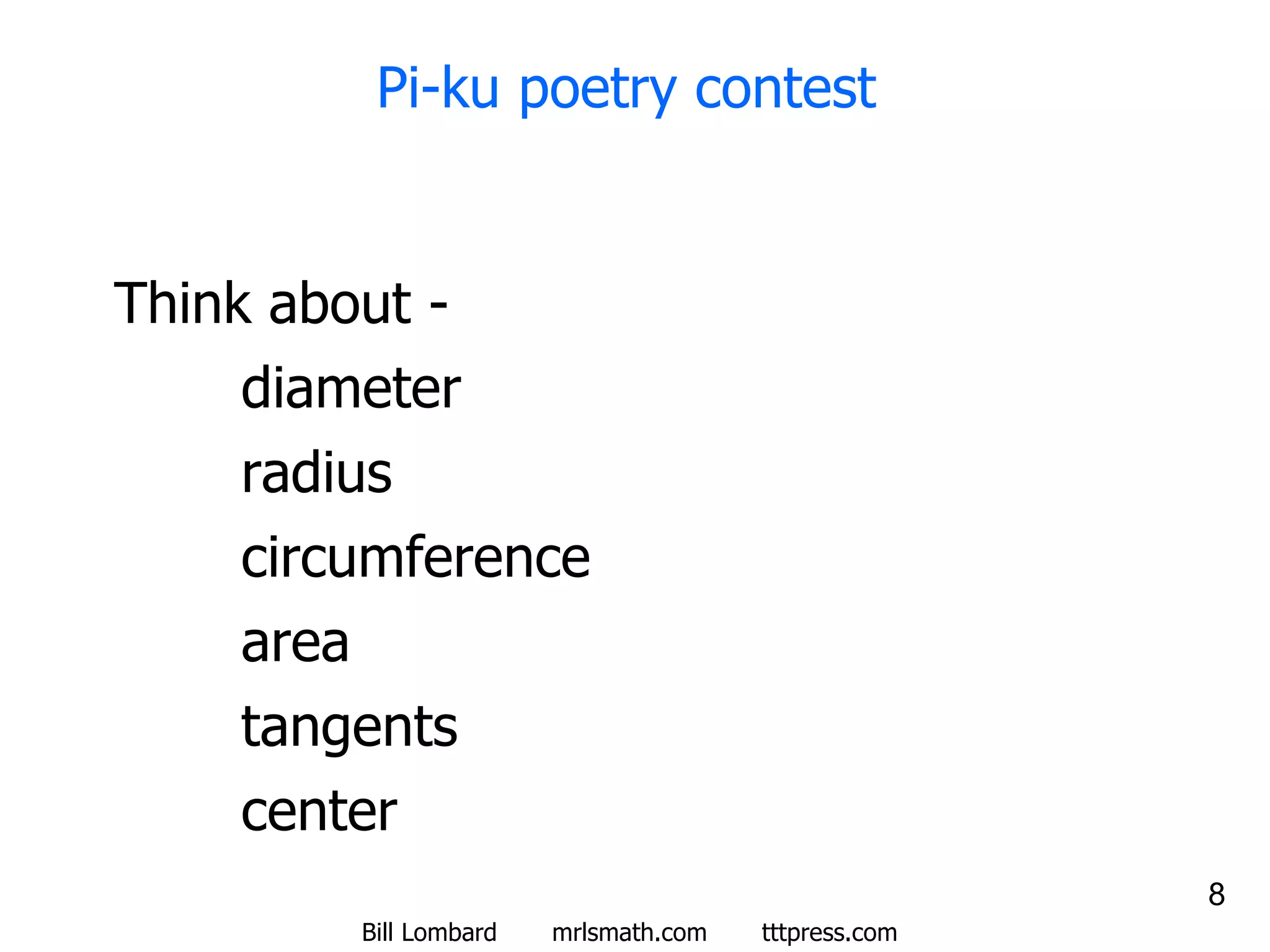 Pi Ku Poetry Contest | PPT | Physics | Science