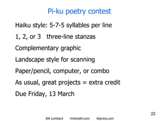 Pi Ku Poetry Contest | PPT | Physics | Science