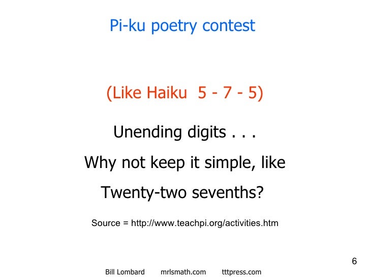 Pi Ku Poetry Contest