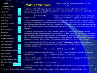 History and Algorithm of pi | PPT