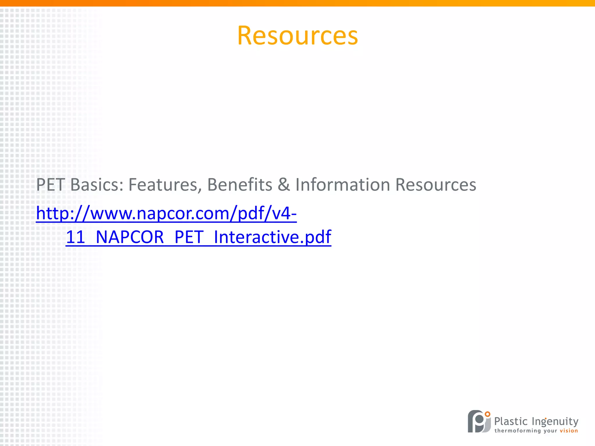 Benefits And Applications of PET Plastic Packaging | PDF
