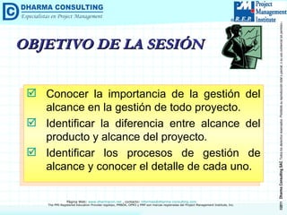 Guía del PMBOK® > Gestión del Alcance | PPT