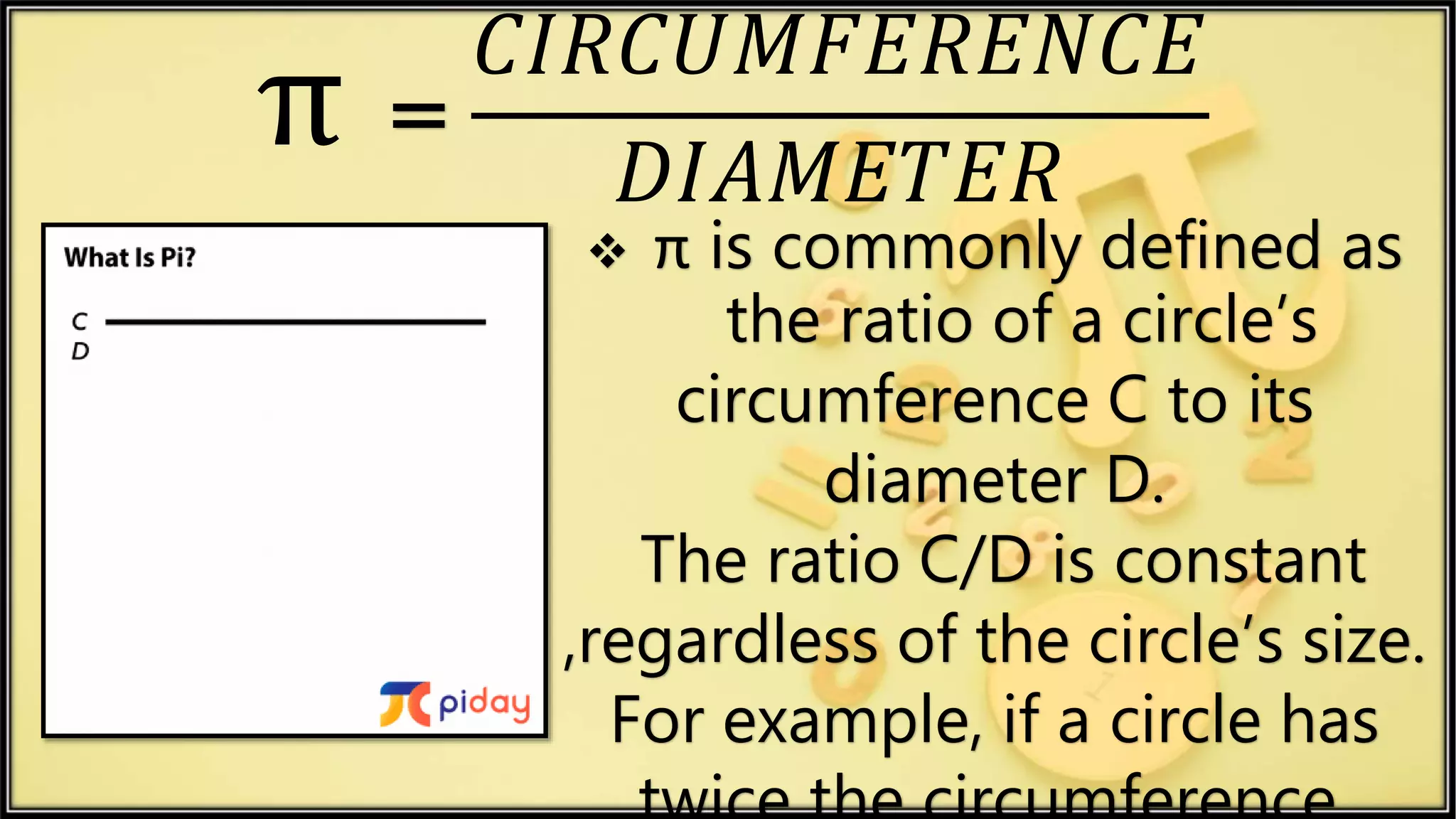 PI THE MATHEMATICAL CONSTANT | PPTX