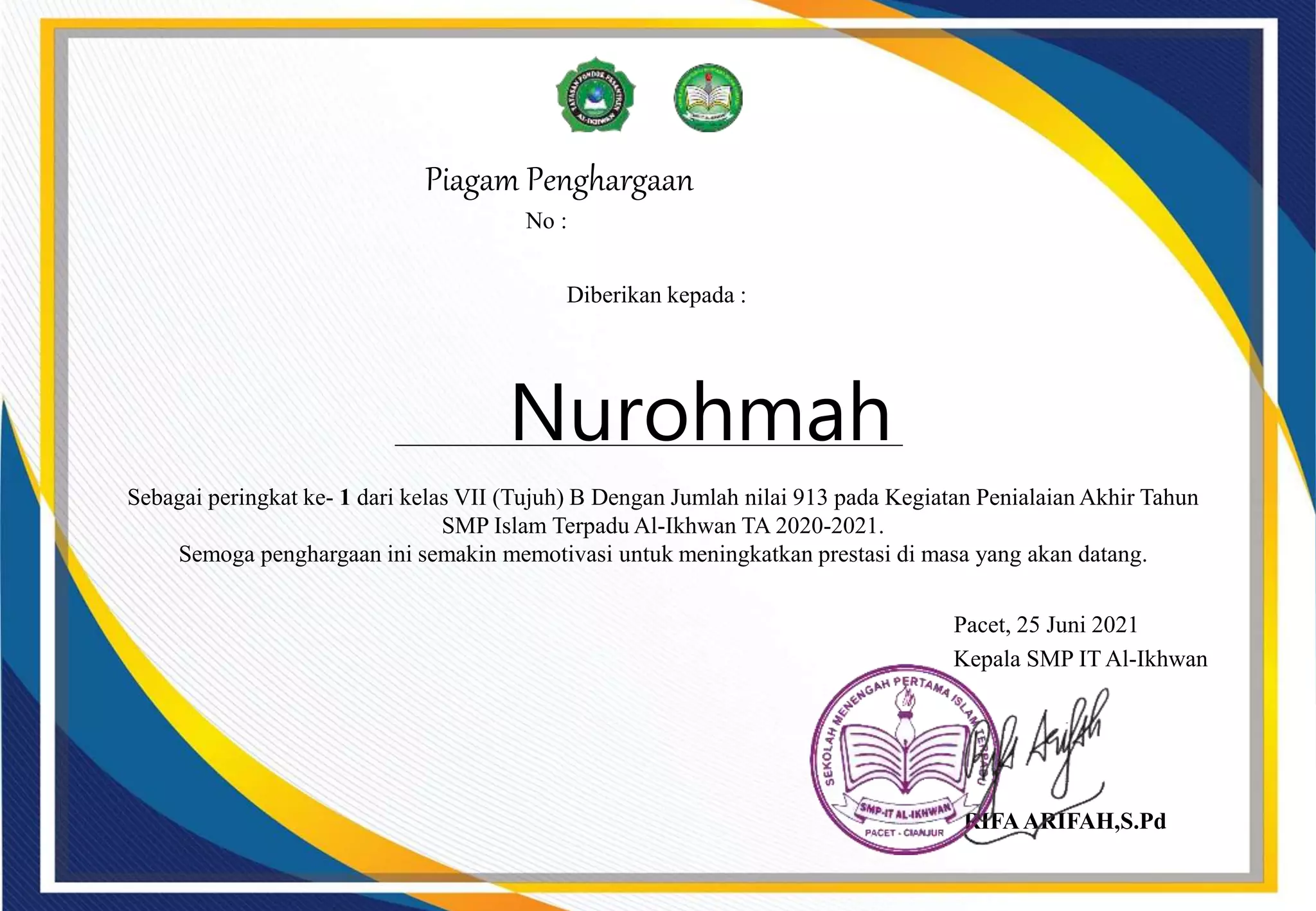 PIAGAM JUARA KELAS.pptx