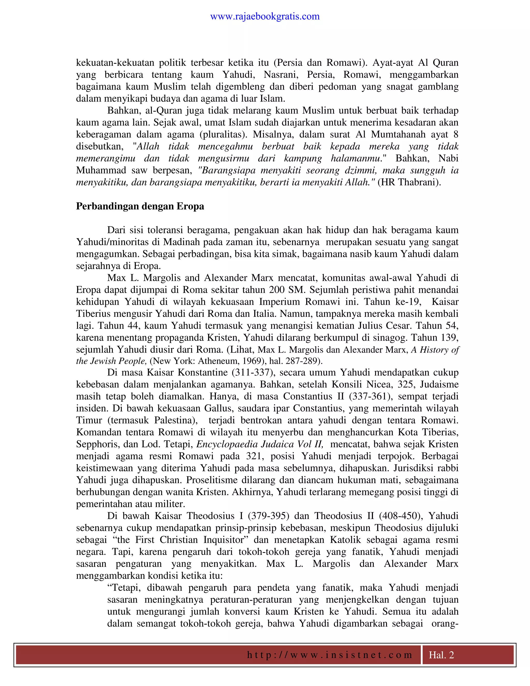 Piagam madinahdantoleransiberagama. | PDF