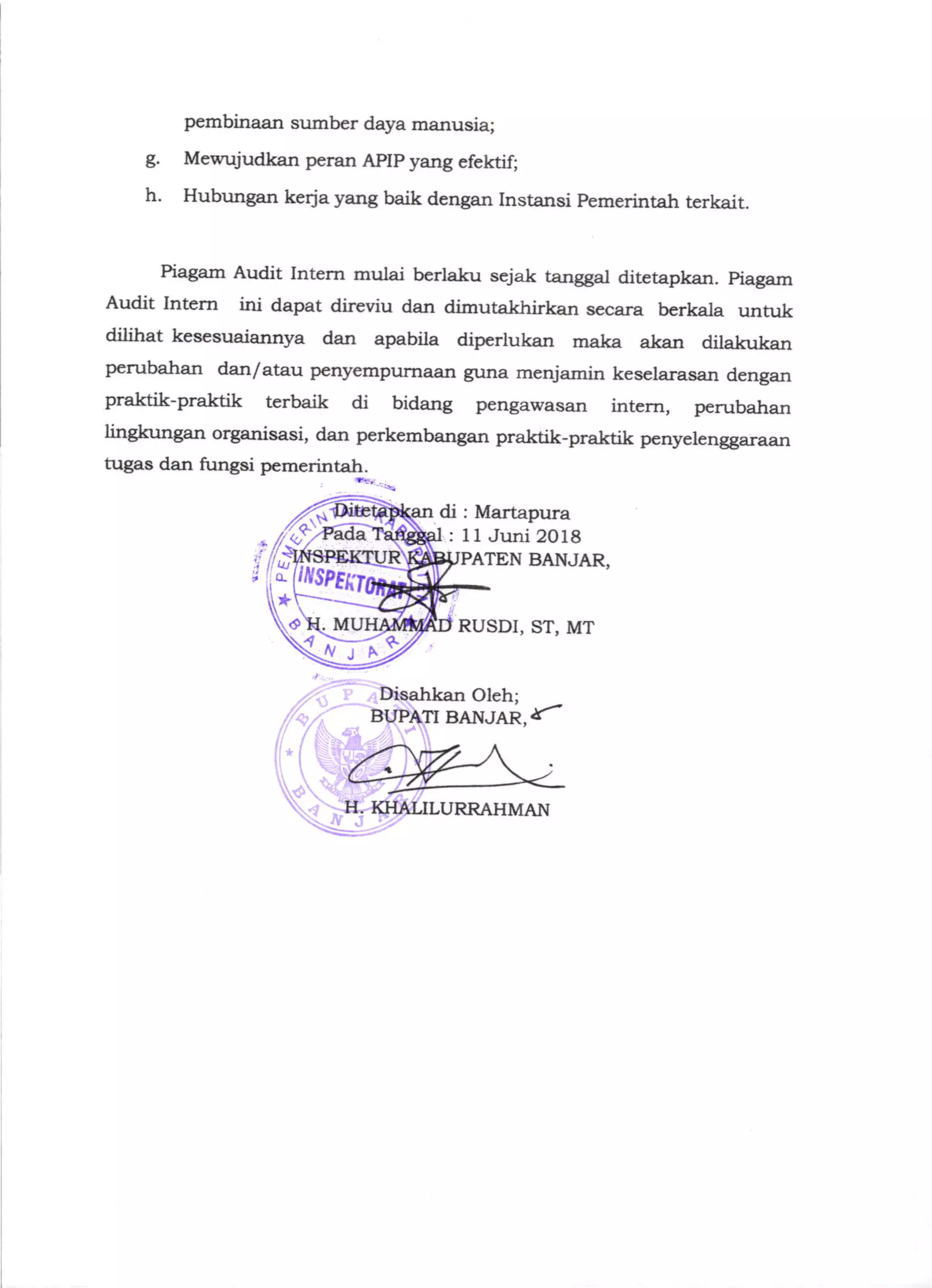 Piagam Pengawasan | PDF